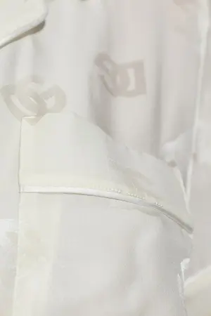 Dolce & Gabbana Monogram Jacquard Belted Shirt