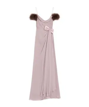 Valentino Garavani Strappy Dress With Pleated Design And Bow Detail