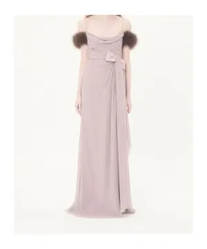 Valentino Garavani Strappy Dress With Pleated Design And Bow Detail