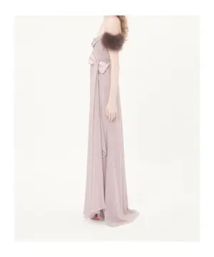 Valentino Garavani Strappy Dress With Pleated Design And Bow Detail
