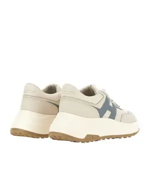 Hogan Logo Detailed Lace-up Sneakers - Light Blue Ivory