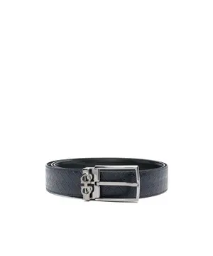 FERRAGAMO Reversible Logo Buckle Belt - Black