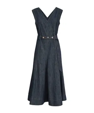Brunello Cucinelli Denim-effect Sleeveless Midi Dress