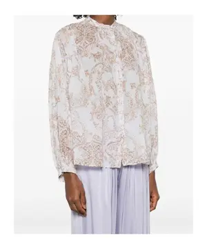 FORTE_FORTE Printed Long Sleeve Shirt - Pink