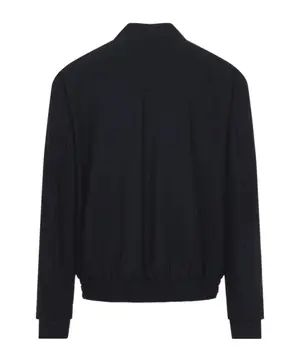 Giorgio Armani Textured Logo Bomber Jacket - Dark Navy