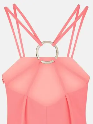 Attico The Fujiko Asymmetrical Midi Dress