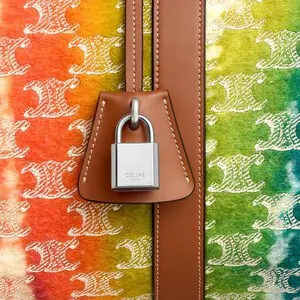 Celine Medium Travel Bag In Textile With Triomphe Embroidery