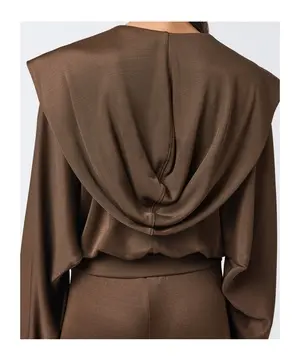 Andamane V-neck Long-sleeved Jumpsuit With Hood