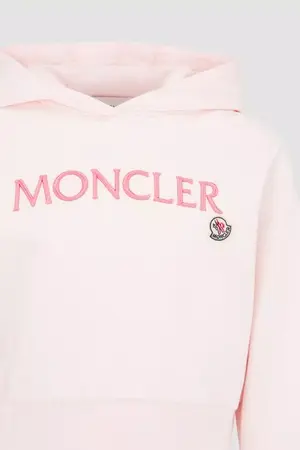 Moncler Embroidered Logo Hoodie - Pink