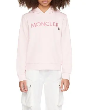 Moncler Embroidered Logo Hoodie - Pink