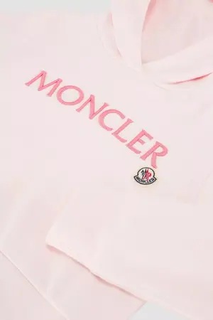 Moncler Embroidered Logo Hoodie - Pink