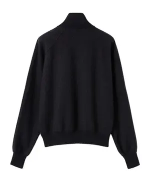 Loro Piana High-neck Zip Bomber - Navy Blue