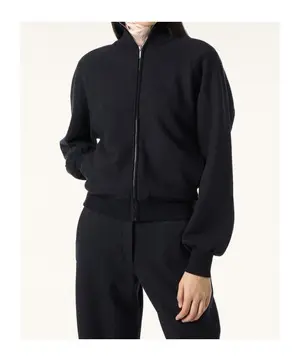 Loro Piana High-neck Zip Bomber - Navy Blue