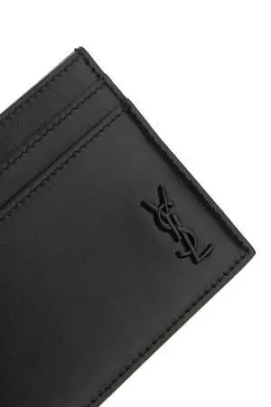 Saint Laurent Tiny Monogram Card Case - Black