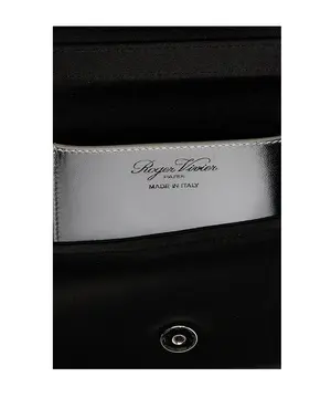 ROGER VIVIER Pilgrim Embellished Micro Satin Handbag - Black