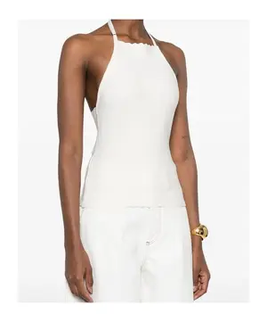 Jacquemus Ribbed Halterneck Knit Top