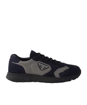 Prada Suede And Re-nylon Sneakers - Black
