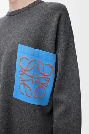 Loewe Anagram Pocket Crew Neck Sweater - Black