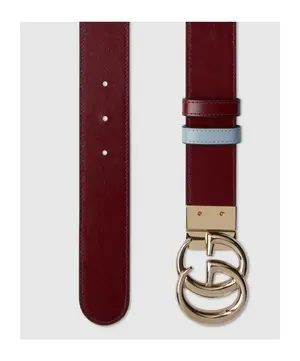 Gucci Double G Reversible Leather Belt - Light Blue