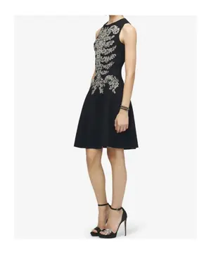 Alexander McQueen Lace Ribcage Jacquard Mini Dress