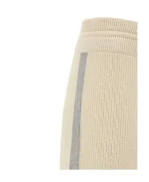 Fabiana Filippi Ribbed Knit Drawstring Trousers With Side Band