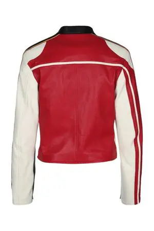 Dior Leather Biker Jacket With Graphic Details