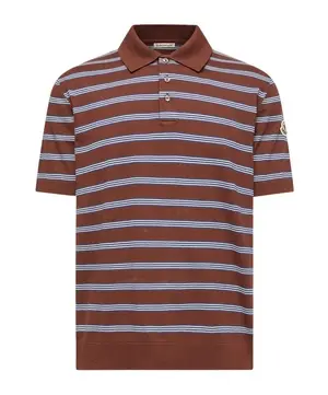 Moncler Striped Cotton Polo Shirt