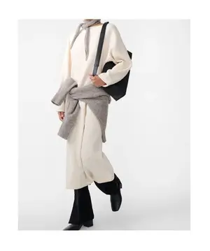 Studio Nicholson Long Sleeve Button Back Midi Dress With Slit