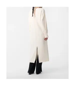 Studio Nicholson Long Sleeve Button Back Midi Dress With Slit