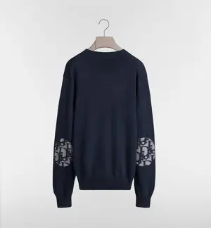 Dior Oblique Jacquard Paneled Crew Neck Sweater