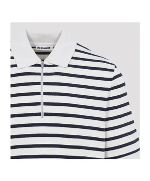 JIL SANDER Striped Zip Polo Shirt