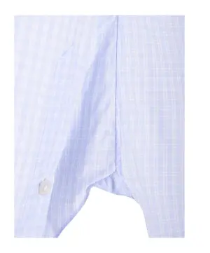 BARBA NAPOLI Checked Long-sleeved Shirt - Light Blue