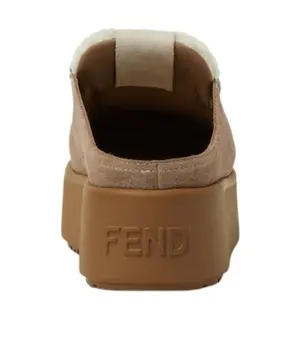 Fendi Après-ski Lace-up Suede Shearling Sabots