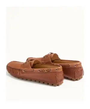 Valentino Garavani S Leather Boat Shoes - Brown