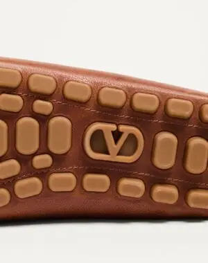 Valentino Garavani S Leather Boat Shoes - Brown