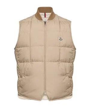 Moncler Elberton Square-quilted Down Gilet - Gray-beige