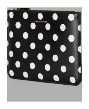 Comme Des Garçons Polka Dot Zipped Wallet - Black