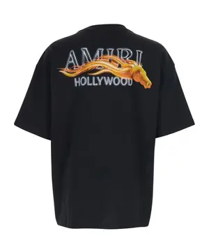 Amiri Logo Printed Crewneck T-shirt - Black