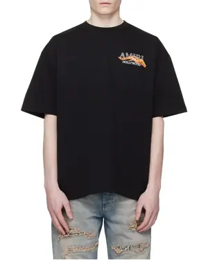 Amiri Logo Printed Crewneck T-shirt - Black