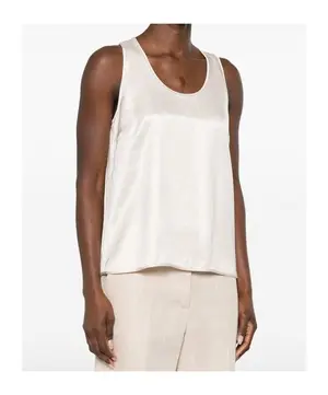 Peserico Sleeveless Scoop Neck Top With Tonal Stitching