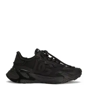 Dolce & Gabbana Dg Logo Patch Low-top Sneakers - Black