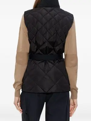 Moncler Quilted Zip-up Vest With Stand Collar - Black