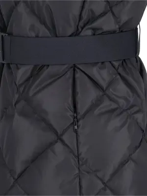 Moncler Quilted Zip-up Vest With Stand Collar - Black