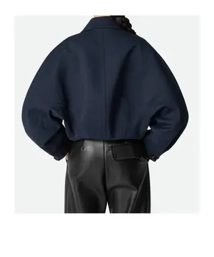 Bottega Veneta Long Sleeved Buttoned Jacket With Leather Pockets