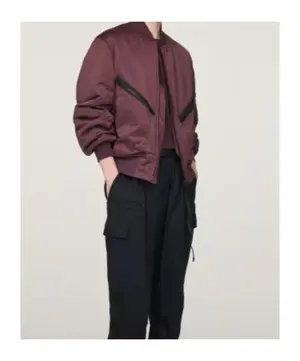 Y3 Oversized Bomber Jacket - Red