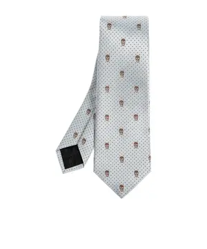 Alexander McQueen Skull-jacquard Pointed-tip Tie