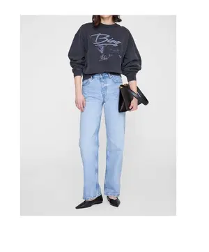 ANINE BING Spencer Sweatshirt - Water-washed Black