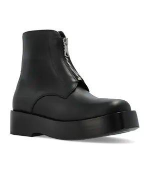 Bottega Veneta Square Toe Chunky Zip Up Boots