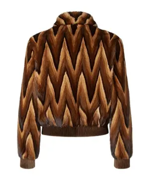 Fendi Chevron Mink Fur Blouson Jacket