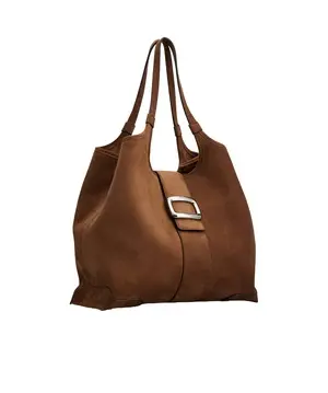 ROGER VIVIER Suede Tote Bag With Buckle Detail